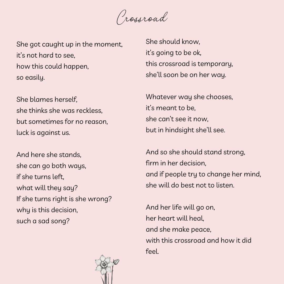 Crossroad, a PROCHOICE Poem, Poem About a Big Decision, a Poem of ...
