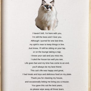 Cat Memorial Poem, Grief Poem for Cat, DIGITAL DOWNLOAD, Gift - Etsy