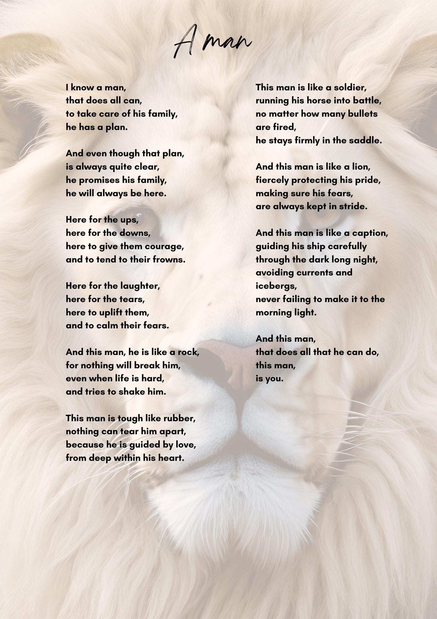 A Man Poem, Digital Download, Anniversary Gift, Anniversary Poem, Poem ...