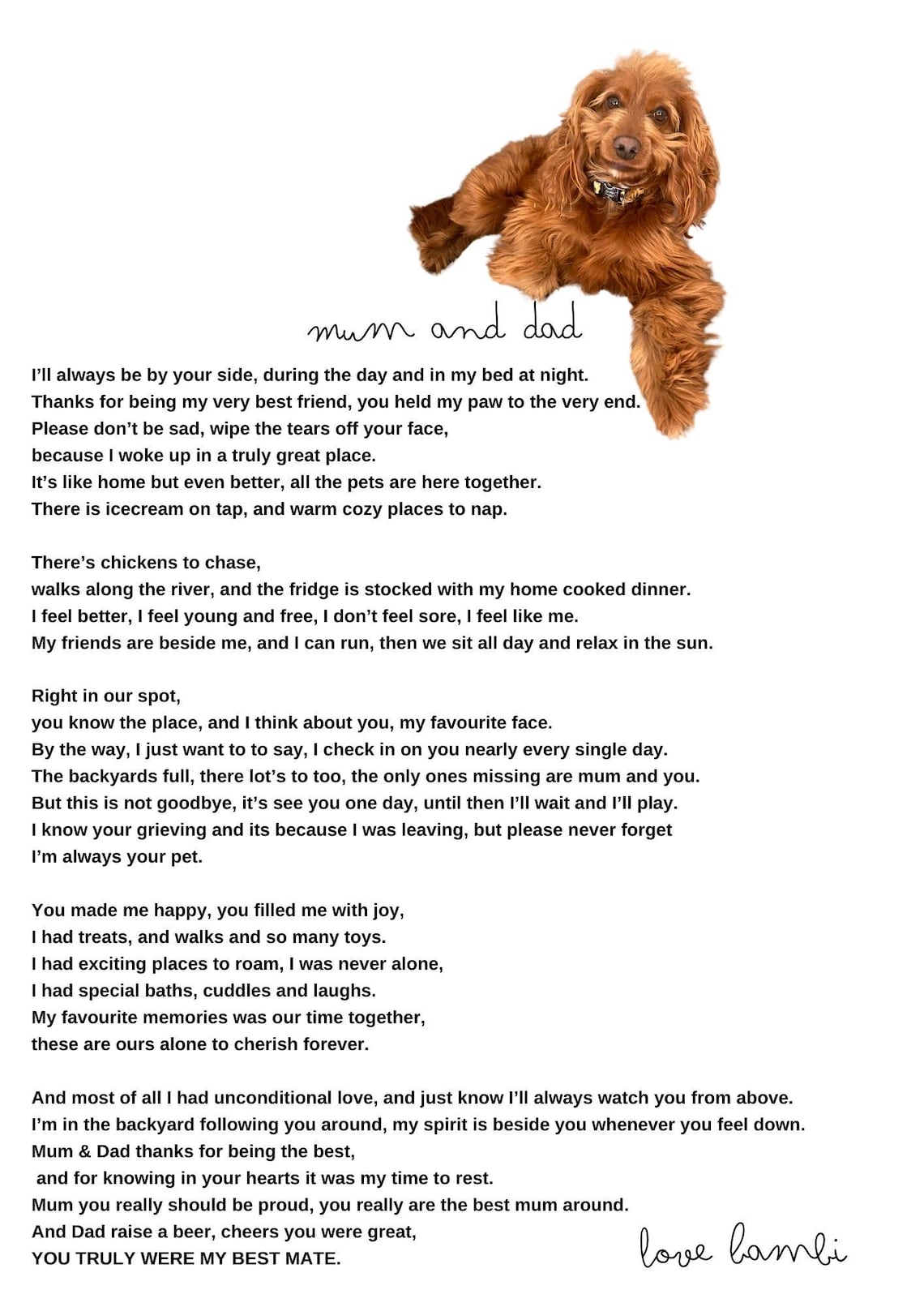 Dog Memorial Poem, Grief Poem for Dog, DIGITAL DOWNLOAD, Gift - Etsy