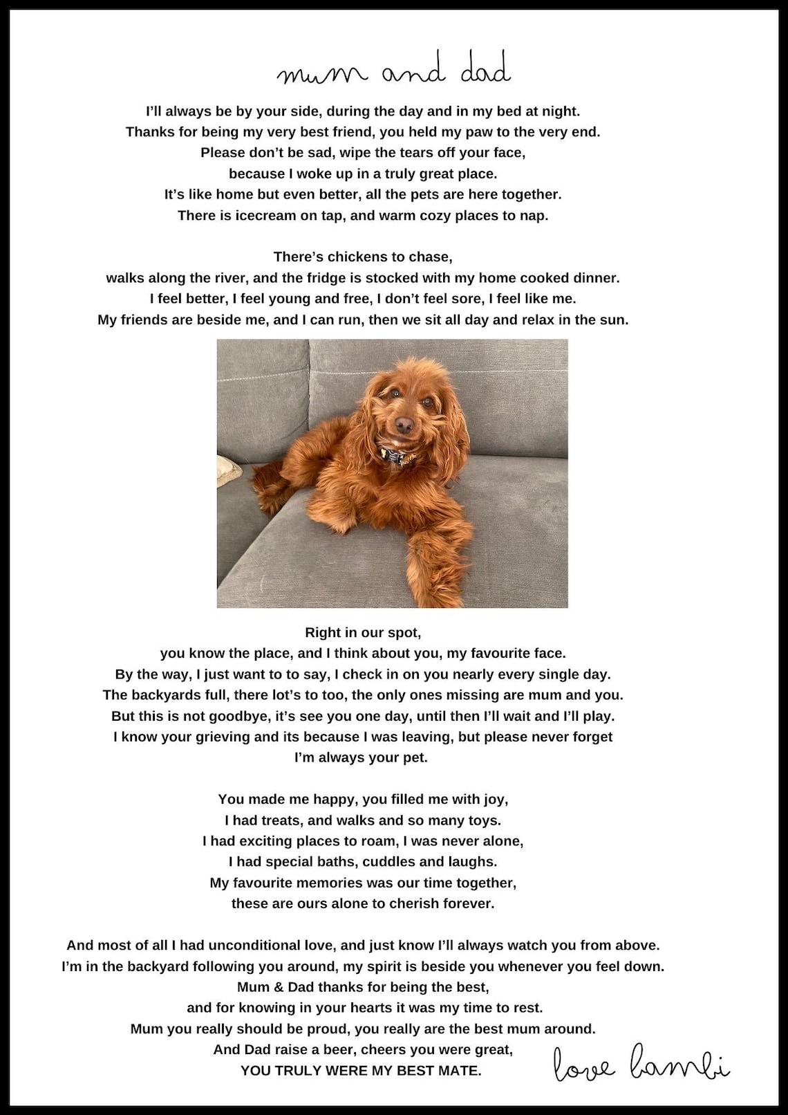 Dog Memorial Poem, Grief Poem for Dog, DIGITAL DOWNLOAD, Gift - Etsy