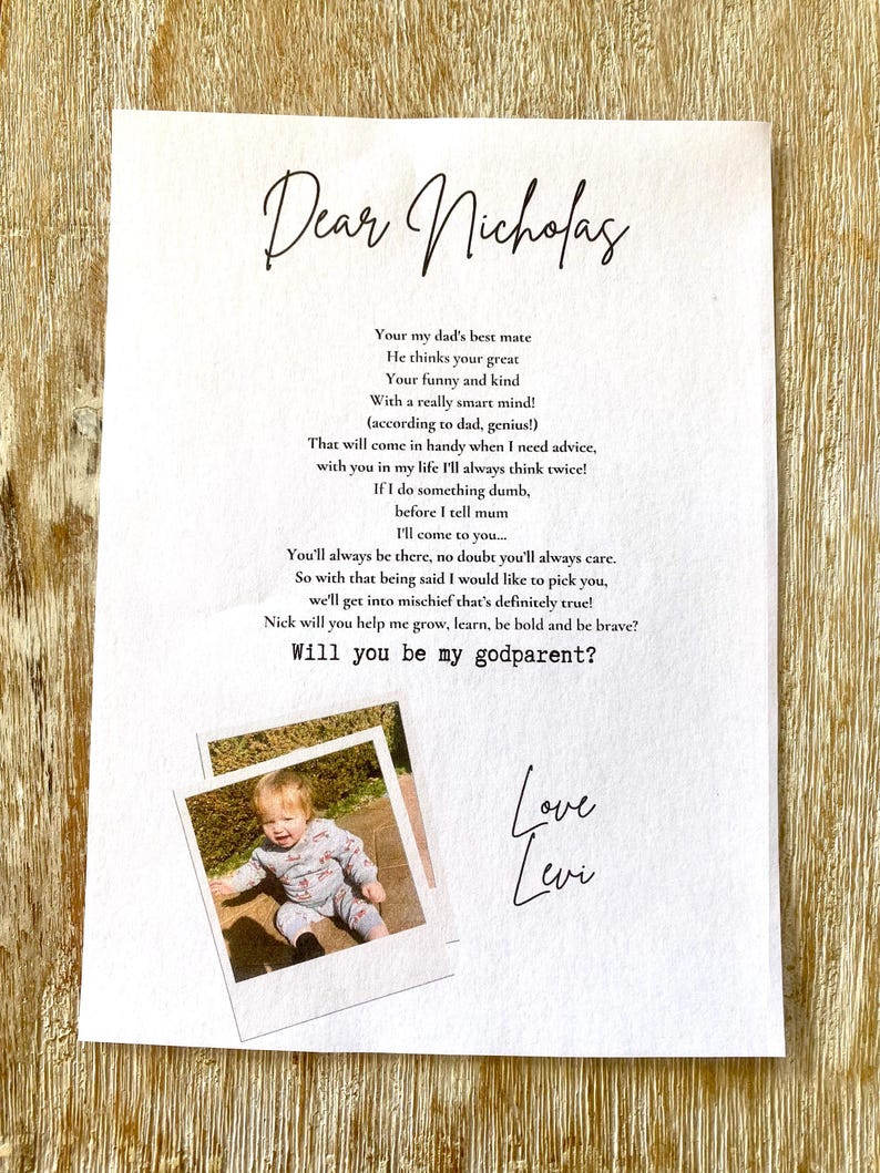 Will You Be My Godfather Proposal Card, Godparent Proposal Dard ...