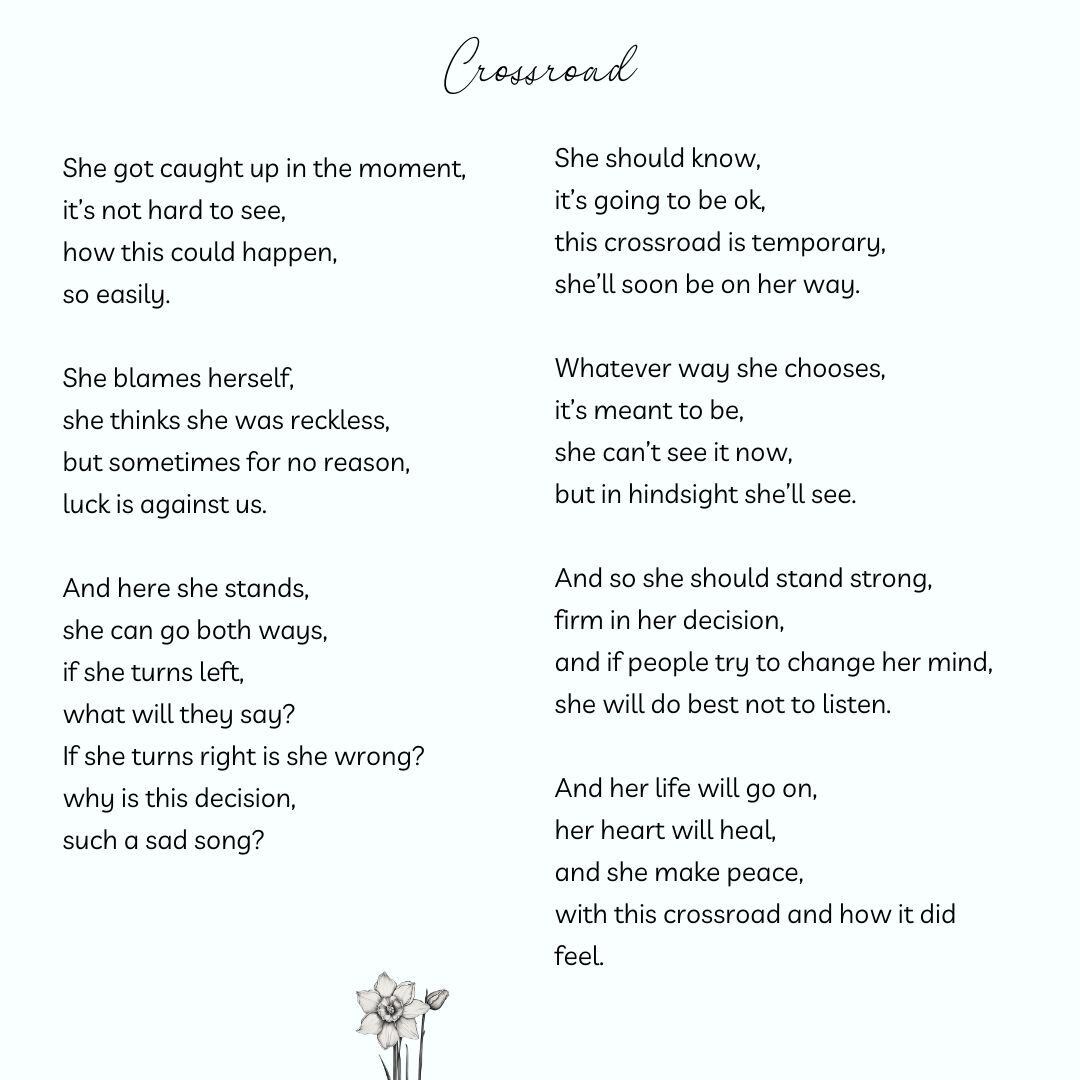 Crossroad, a PROCHOICE Poem, Poem About a Big Decision, a Poem of ...