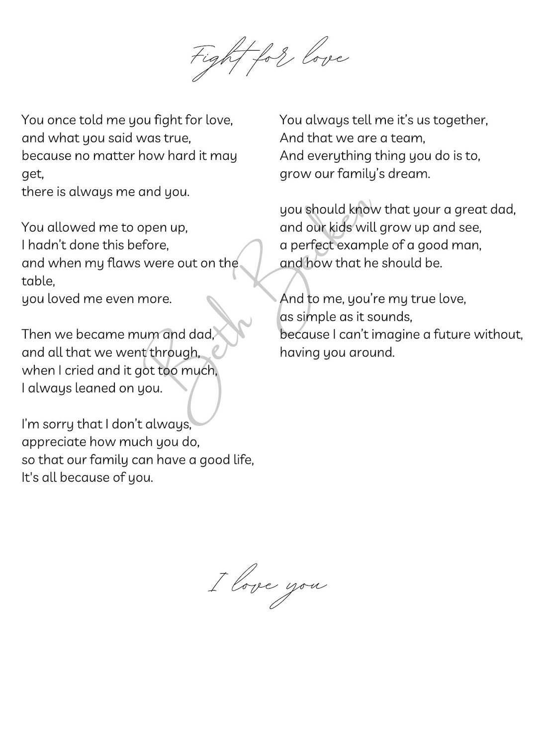 Fight for Love, a Love Poem, A Poem to My Husband, A Poem to My Partner ...