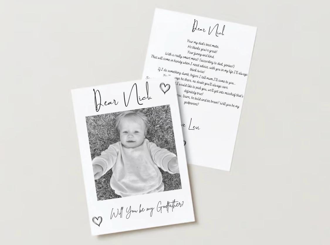 Godparent Proposal, Will You Be My Godfather Proposal Card, Godparent ...