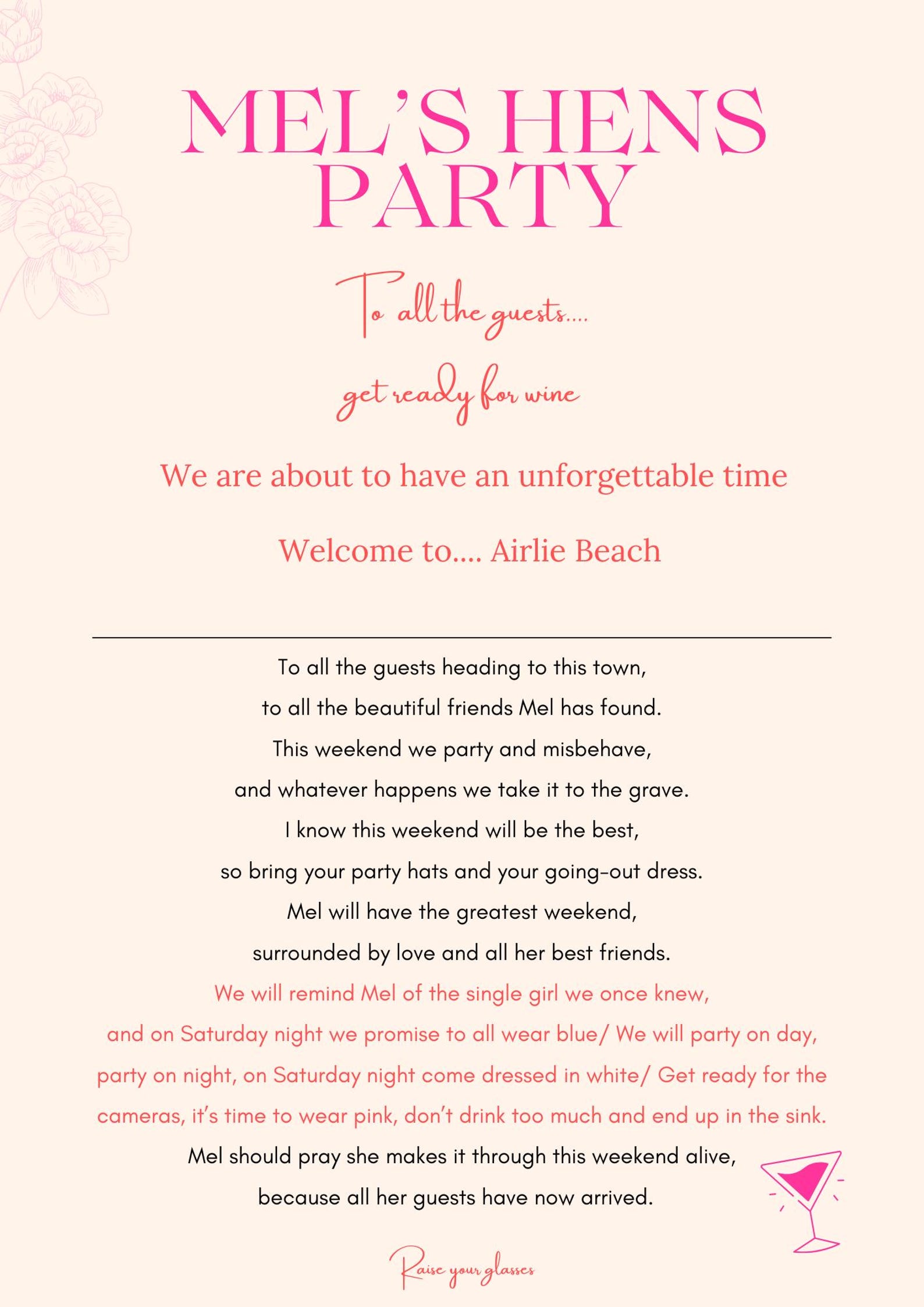 Printable Hens Weekend Invitation | Bridal Weekend Invitation | Canva ...
