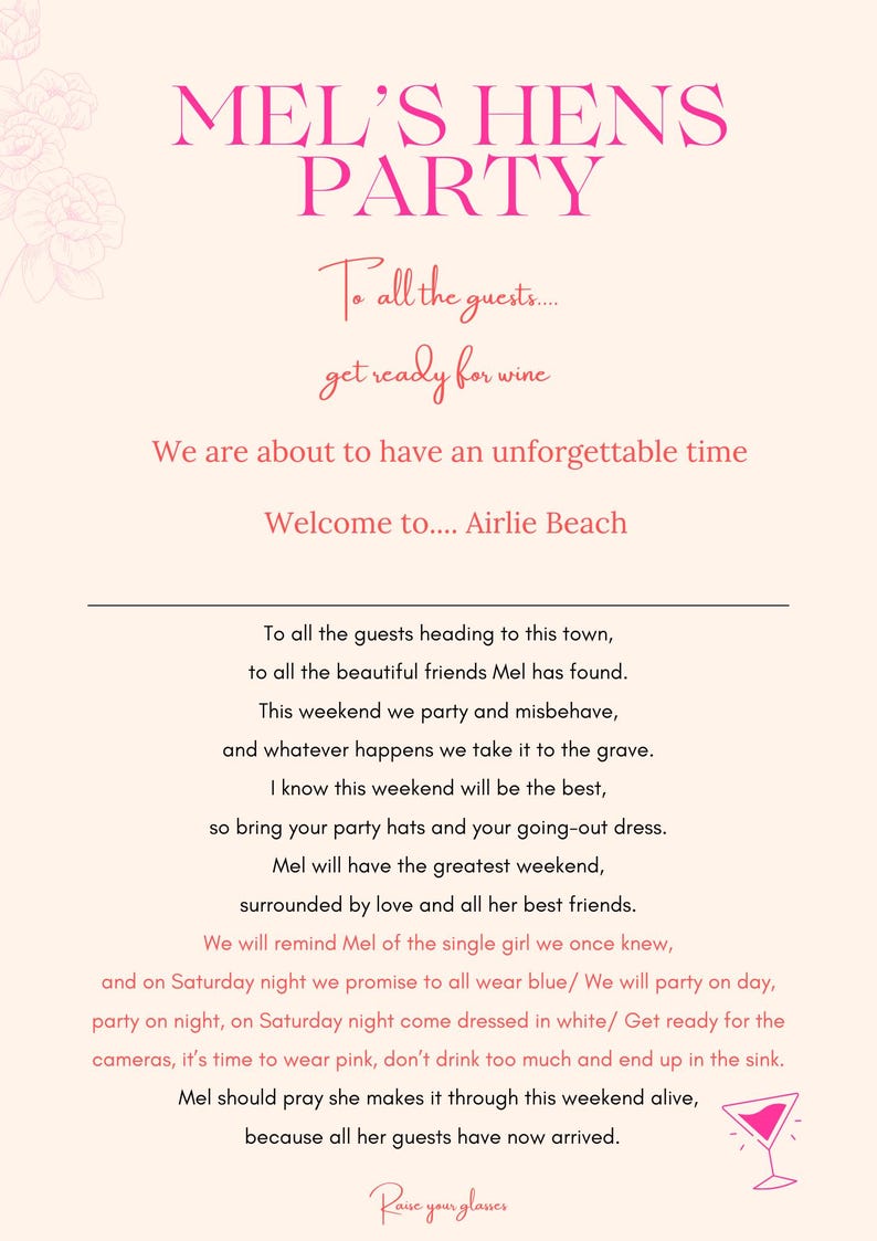 Printable Hens Weekend Invitation | Bridal Weekend Invitation | Canva ...