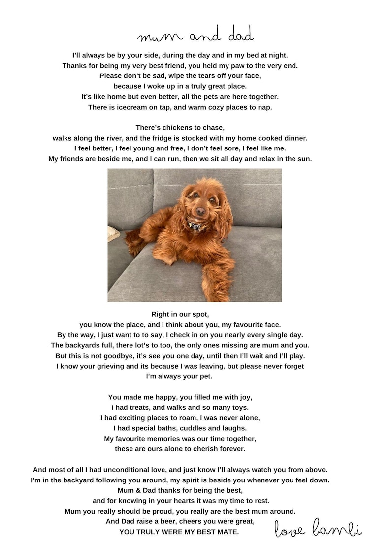 Dog Memorial Poem, Grief Poem for Dog, DIGITAL DOWNLOAD, Gift - Etsy