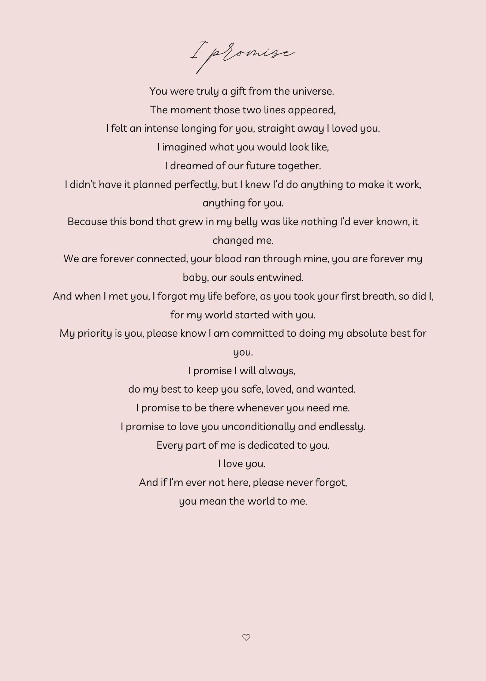 I Promise Poem, Newborn Gift, Poetry, Baby, Poetry - Etsy