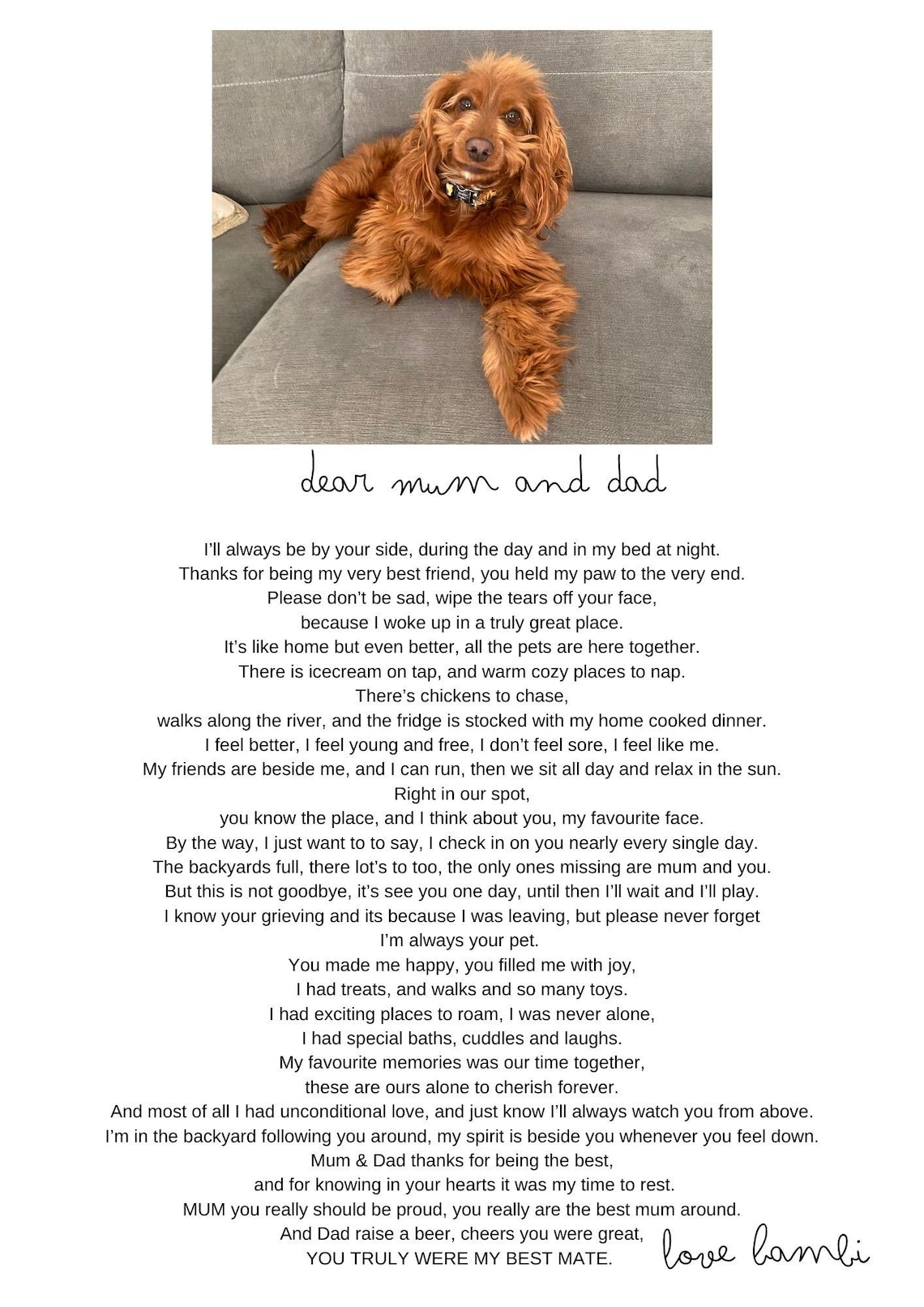 Dog Memorial Poem, Grief Poem for Dog, DIGITAL DOWNLOAD, Gift - Etsy