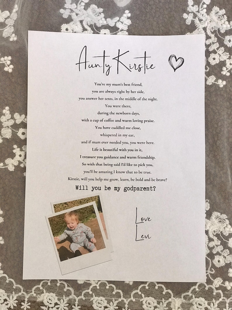 Will You Be My Godparent Proposal Card, Godmother Proposal Card ...