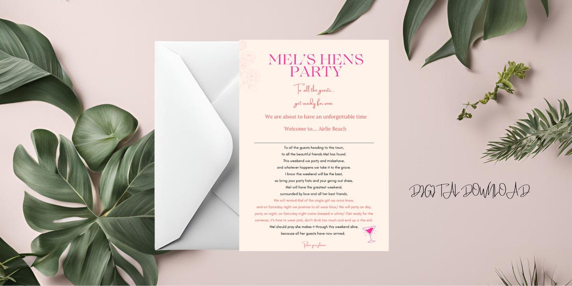 Printable Hens Weekend Invitation | Bridal Weekend Invitation | Canva ...