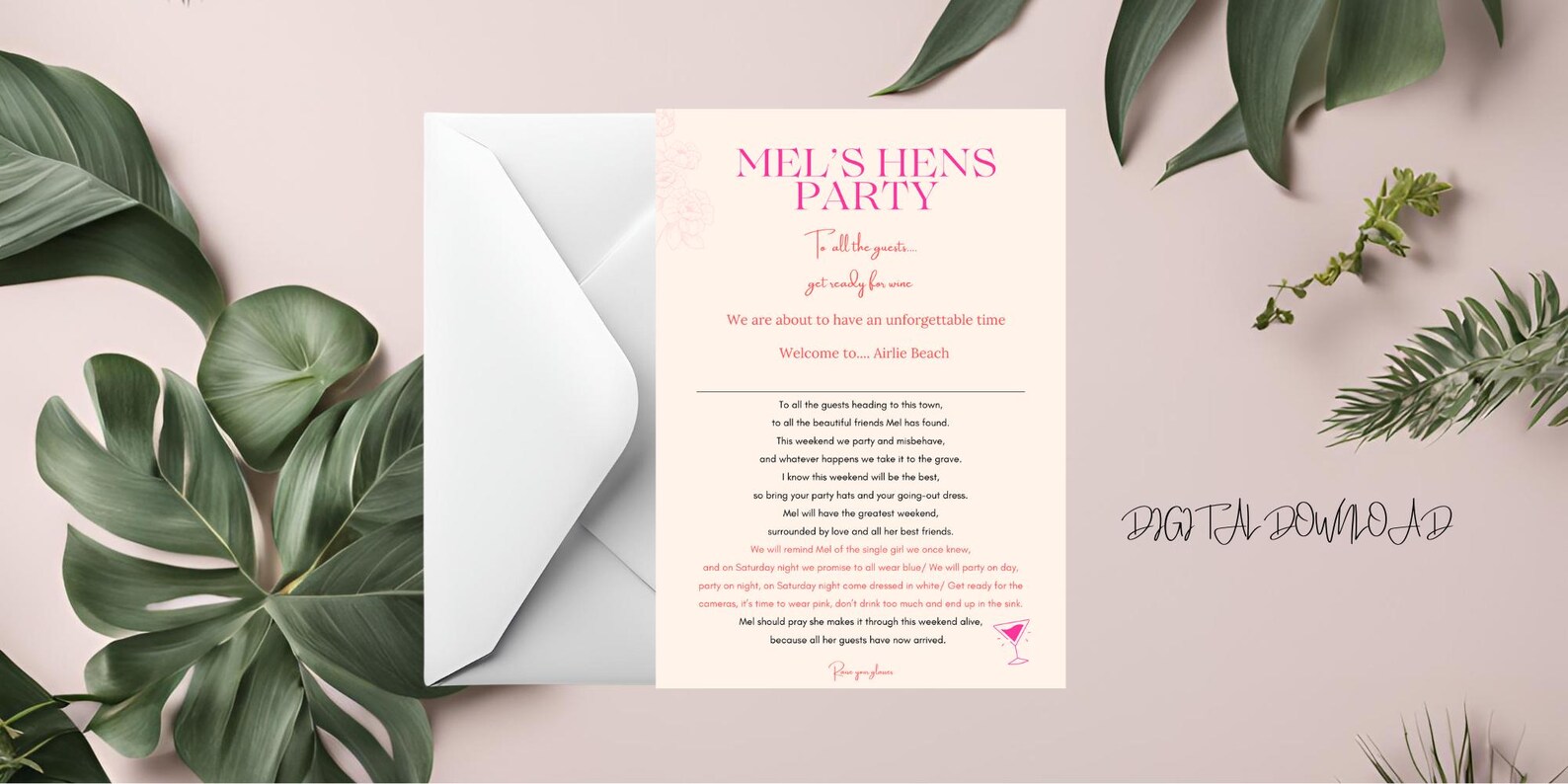 Printable Hens Weekend Invitation | Bridal Weekend Invitation | Canva ...