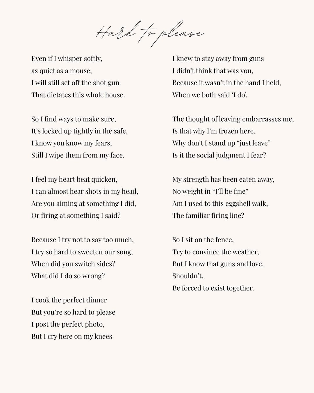 Hard to Please Poem - Etsy