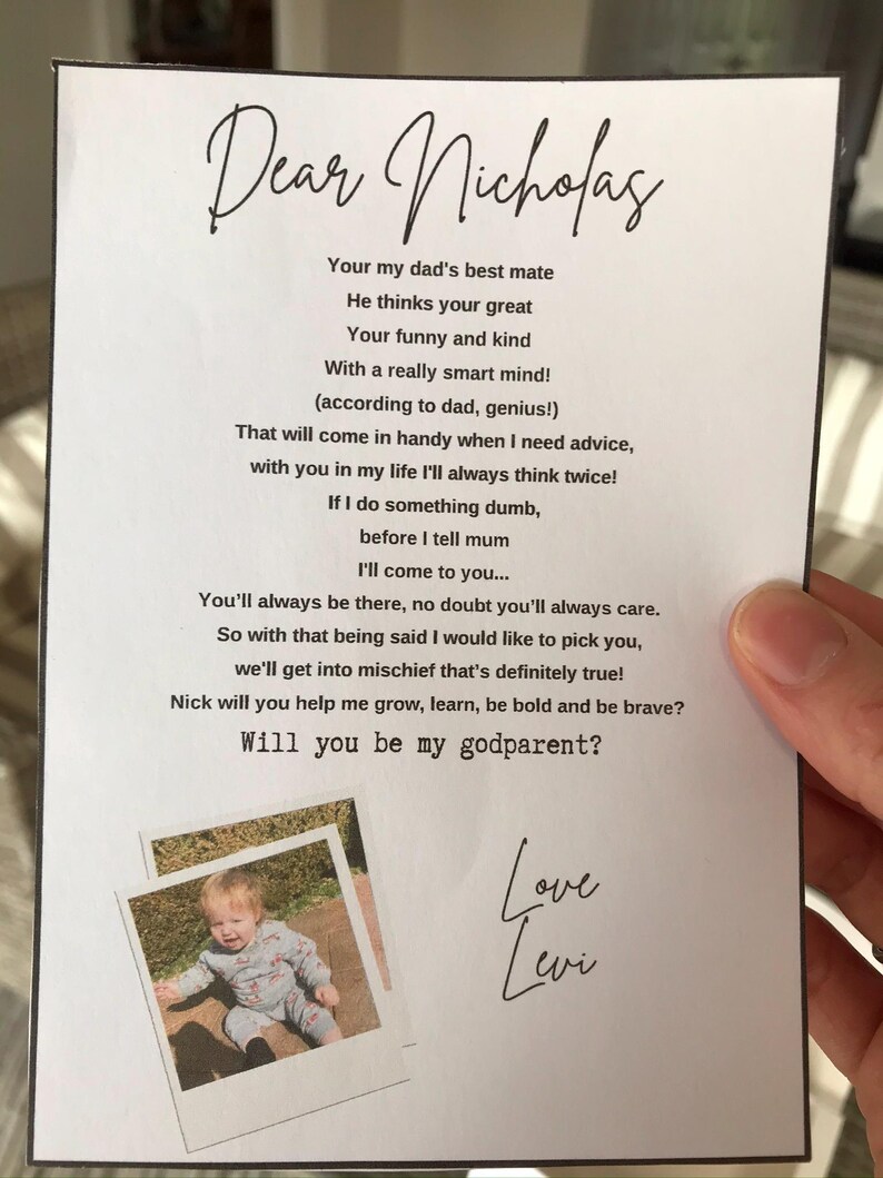 Will You Be My Godfather Proposal Card, Godparent Proposal Dard ...