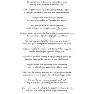 Wedding Poem, a Wedding Gift, Gift for Bride and Groom, Wedding Present ...