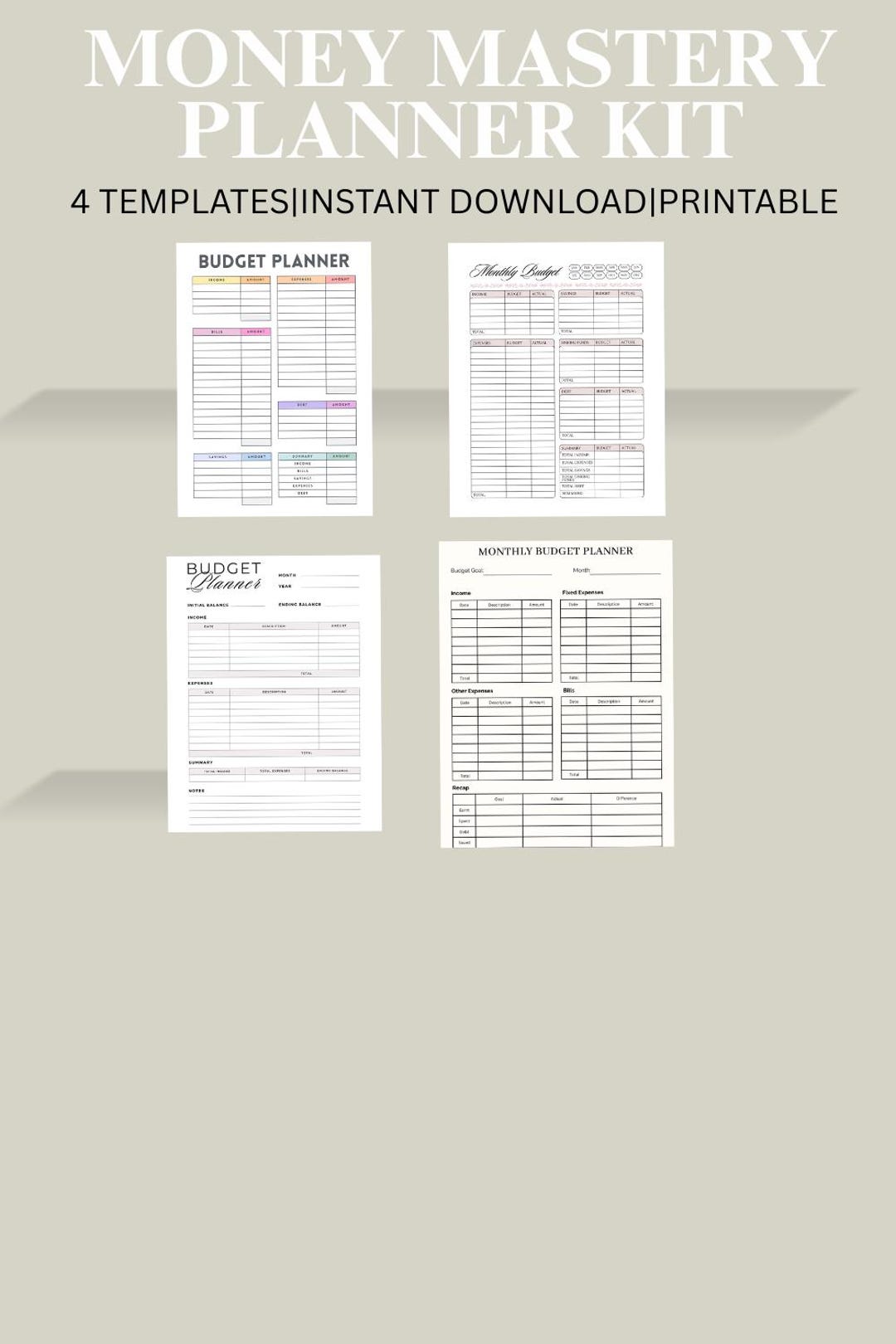 Budget Planner Printable Monthly Financial Planner Expense Tracker ...