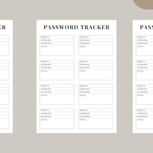 Password Tracker Printable Digital Password Log Password Organizer ...