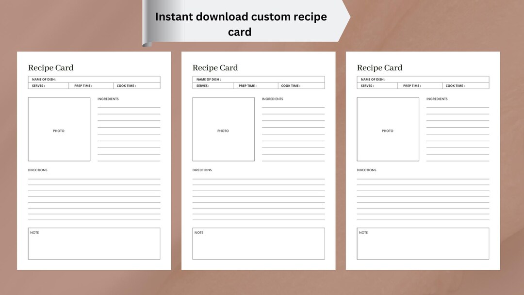 Printable Recipe Cards Vintage Floral Recipe Card Template Editable ...