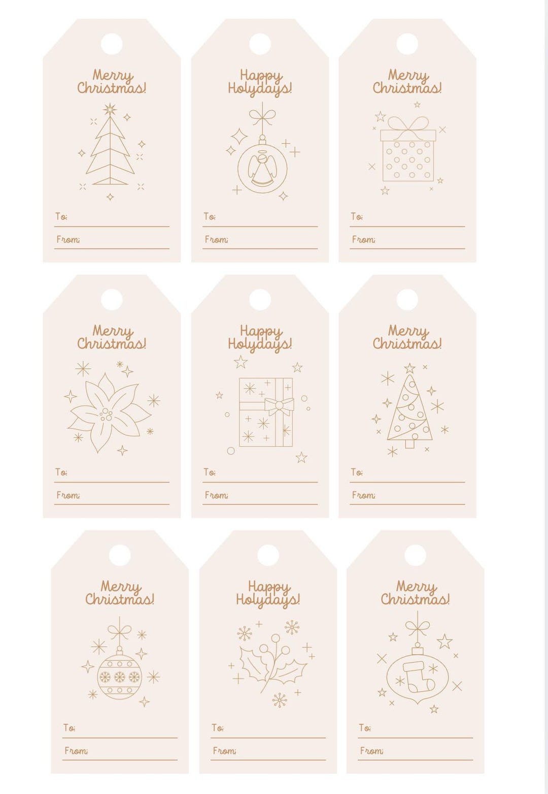 Christmas Gift Tags | Holiday Printable Tags | Xmas Present Labels - Etsy