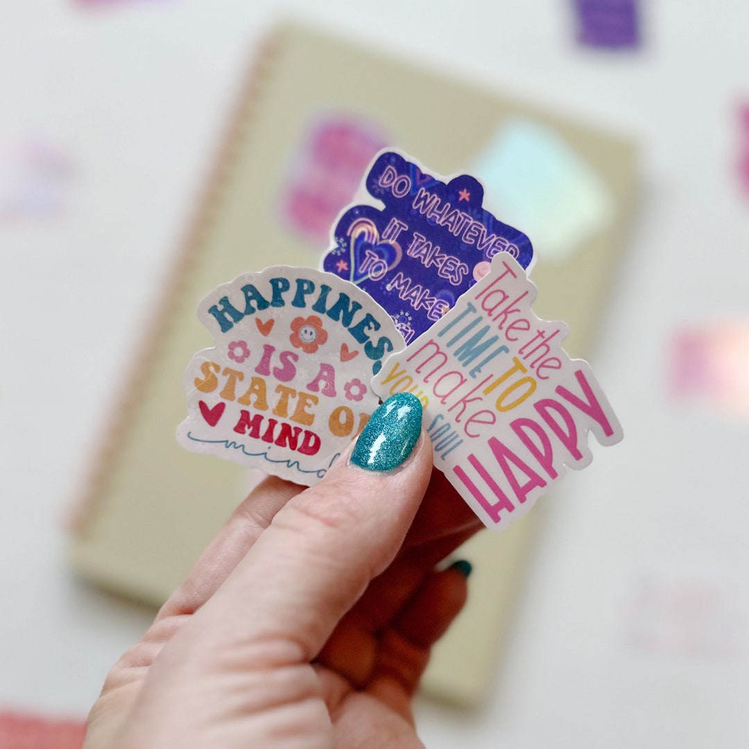 Positive Quotes Stickers, Motivational Stickers, Happy Sticker Packs - Etsy