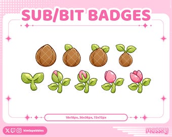 Twitch Sub/bit Badges Pack 9pcs | Strawberry Cafe Badges | Twitch ...