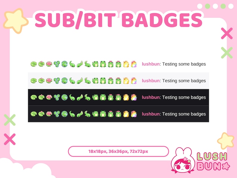 Twitch Sub/bit Badges Pack 14pcs | Frog Badges | Twitch Badges | Sub ...