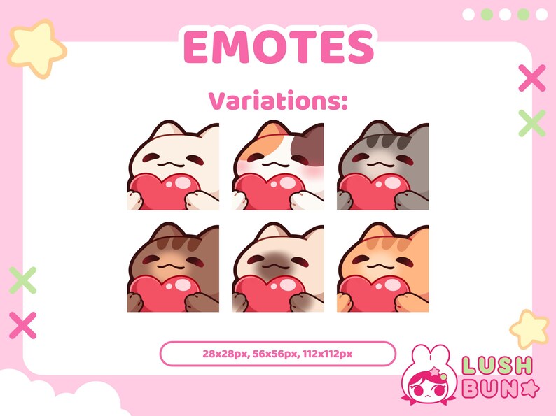 Brown Cat Emotes | 16 Pack | Twitch & Discord | Kawaii Stream Emoji ...