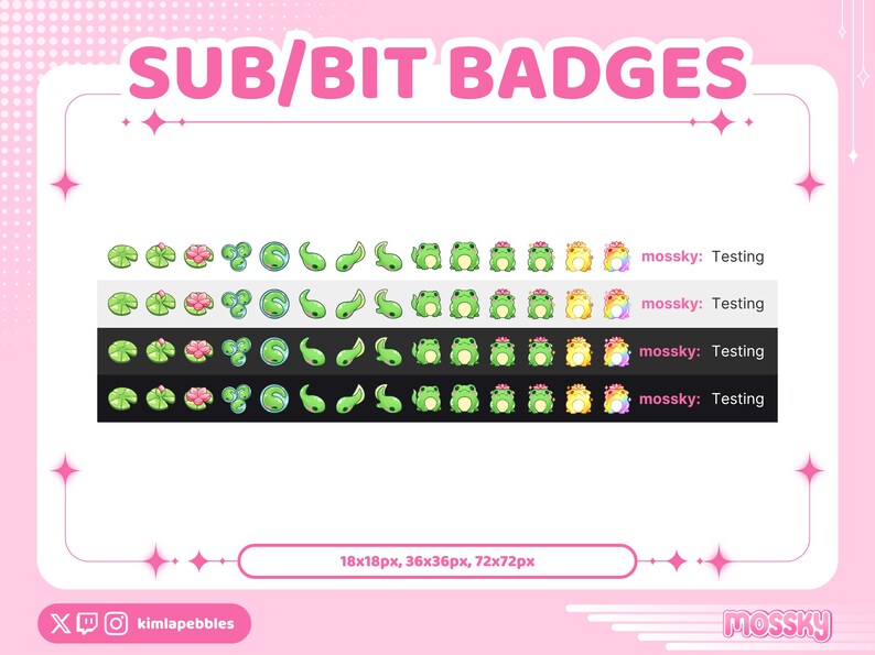 Twitch Sub/bit Badges Pack 14pcs | Frog Badges | Twitch Badges | Sub ...