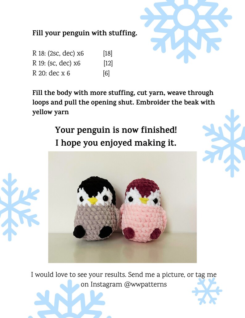 Penguin Crochet Pattern, Pip the Penguin, No Sew Crochet - Etsy