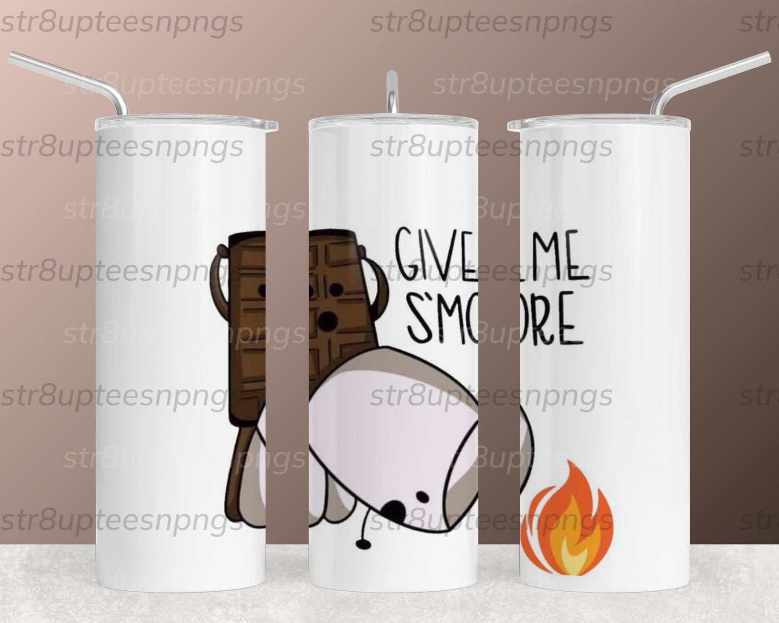Funny S'mores Characters Illustration Give Me S'more Chocolate Bar and ...