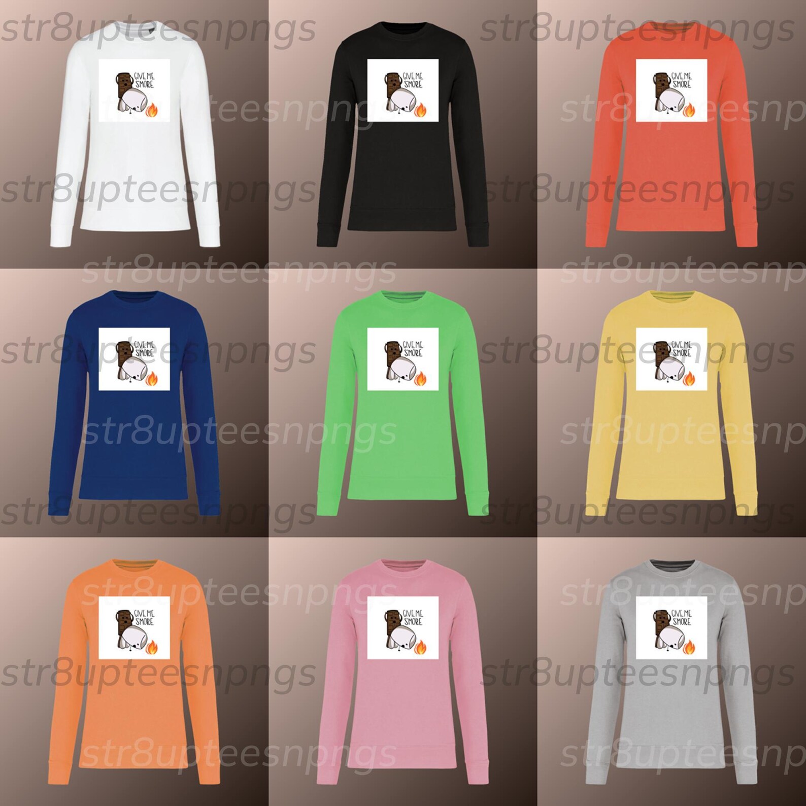Funny S'mores Characters Illustration Give Me S'more Chocolate Bar and ...