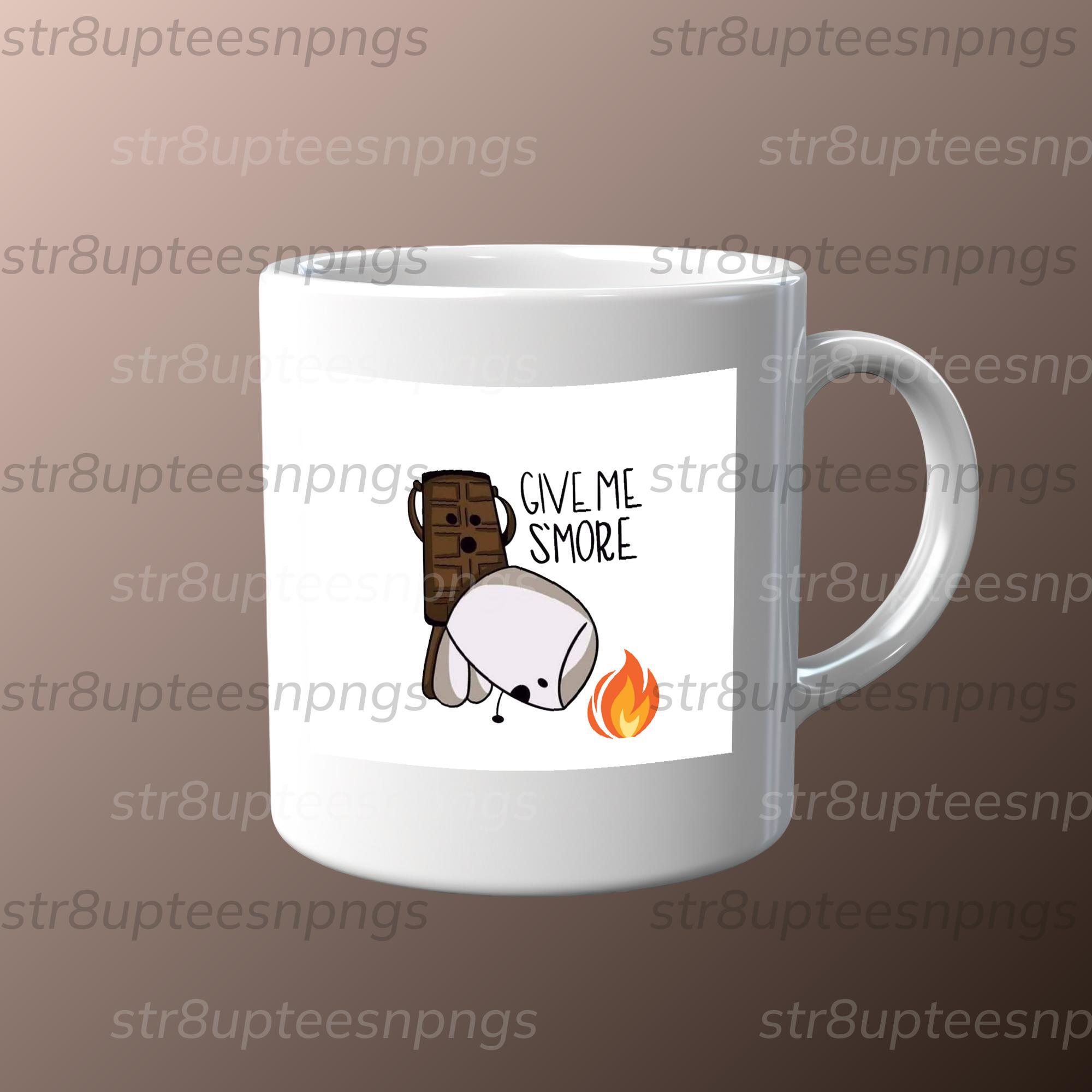 Funny S'mores Characters Illustration Give Me S'more Chocolate Bar and ...