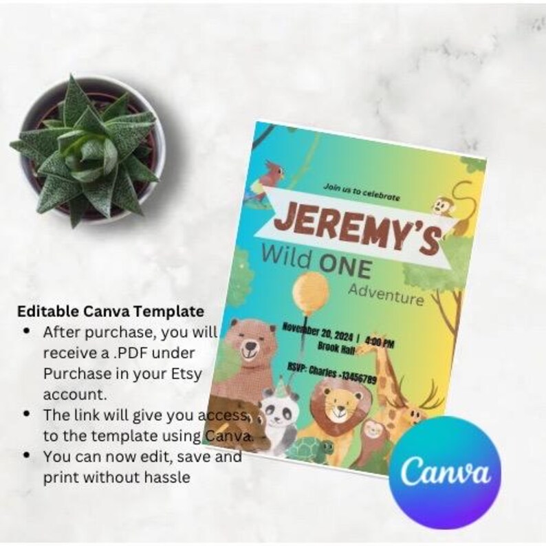 Printable Wild One Birthday Invitation Template - Etsy