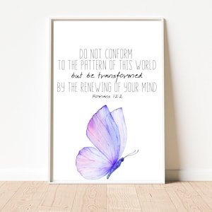 Romans 12:2 Christian Digital Download Artwork Girls for College Her ...