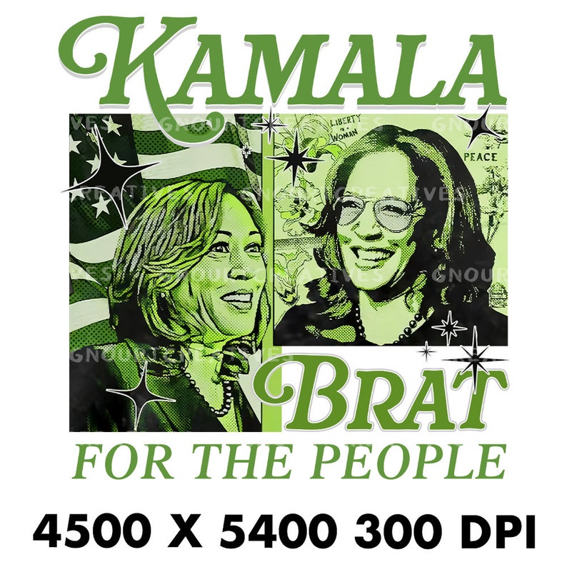 Vintage Kamala Brat for the People Comic Style Png, Kamala Rally Png ...