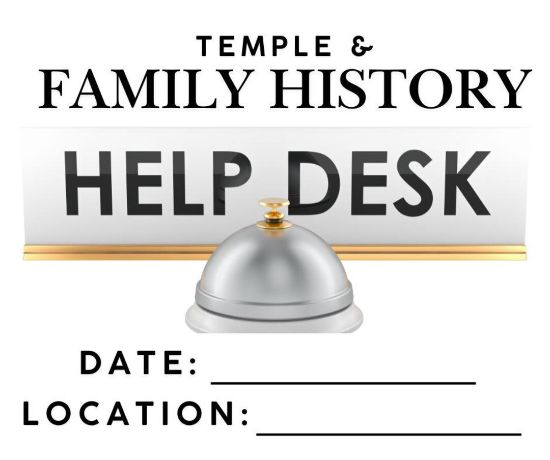 LDS Family History Help Desk Sign Printable - Etsy