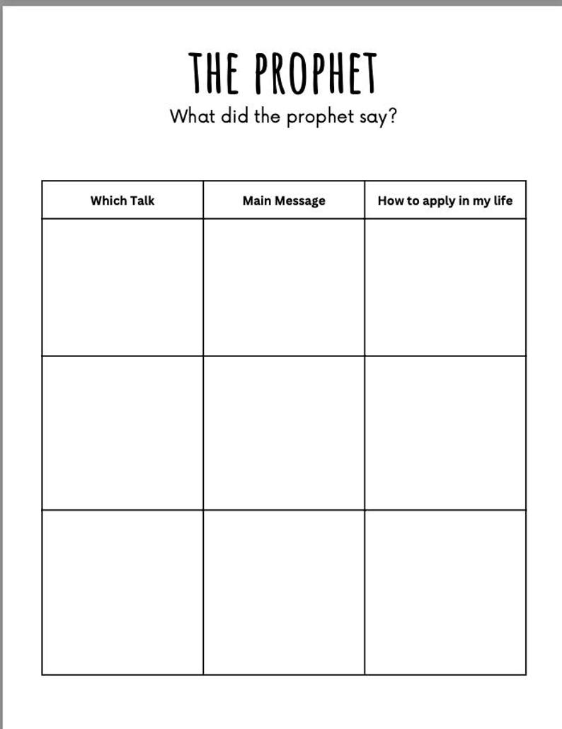 LDS General Conference Activity Packet for Kids and FHE Activity ...