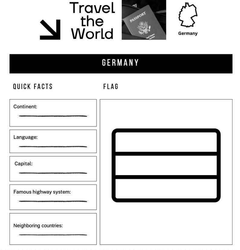 All About Germany: Basic Info, Landmarks, Quiz, Passport Cutout - Etsy