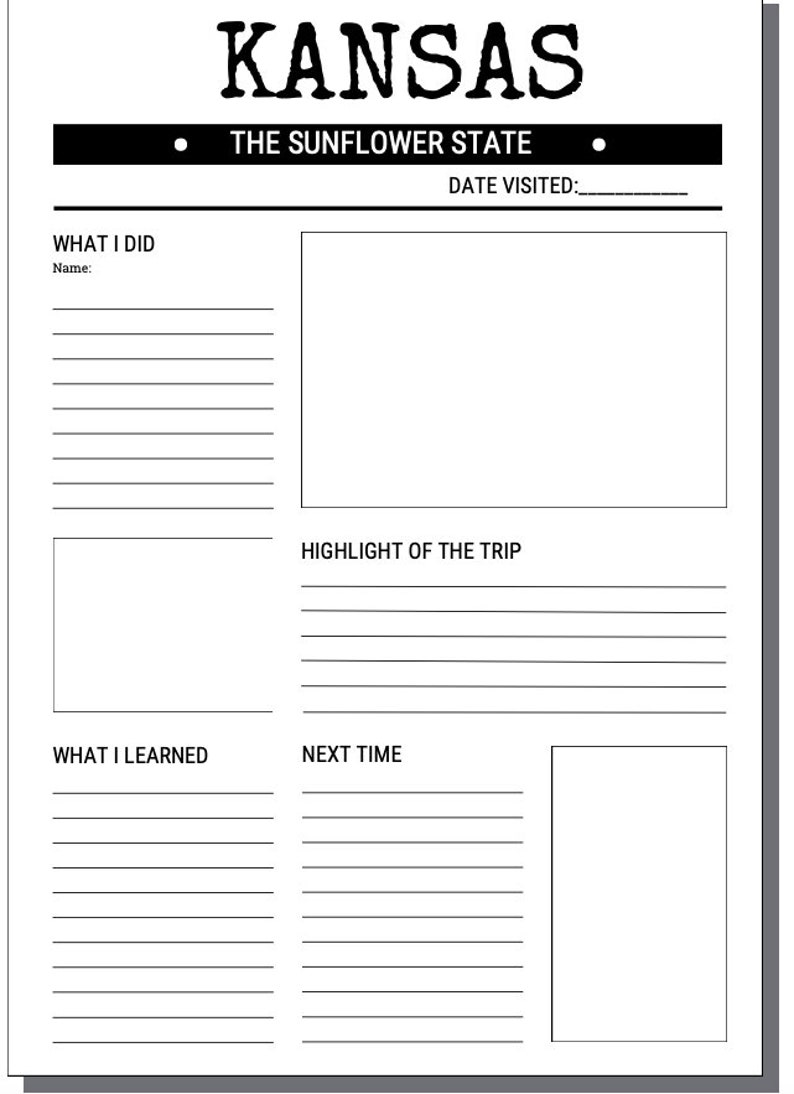 The 50 States: A Kid Travel Log - Etsy