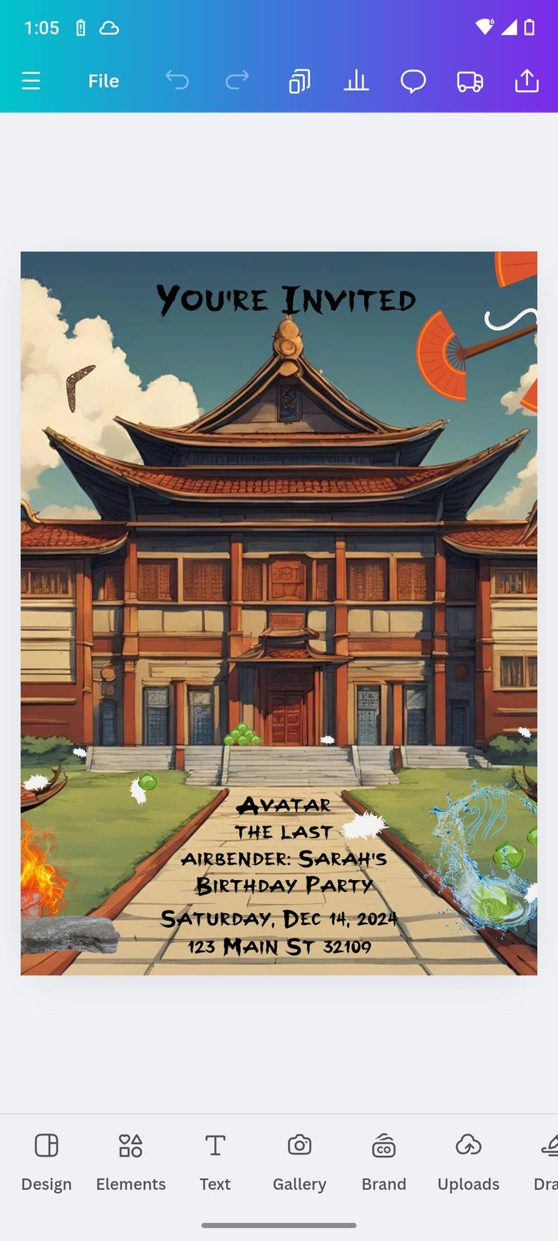 Avatar the Last Airbender Academy Themed Birthday Invitation Editable ...