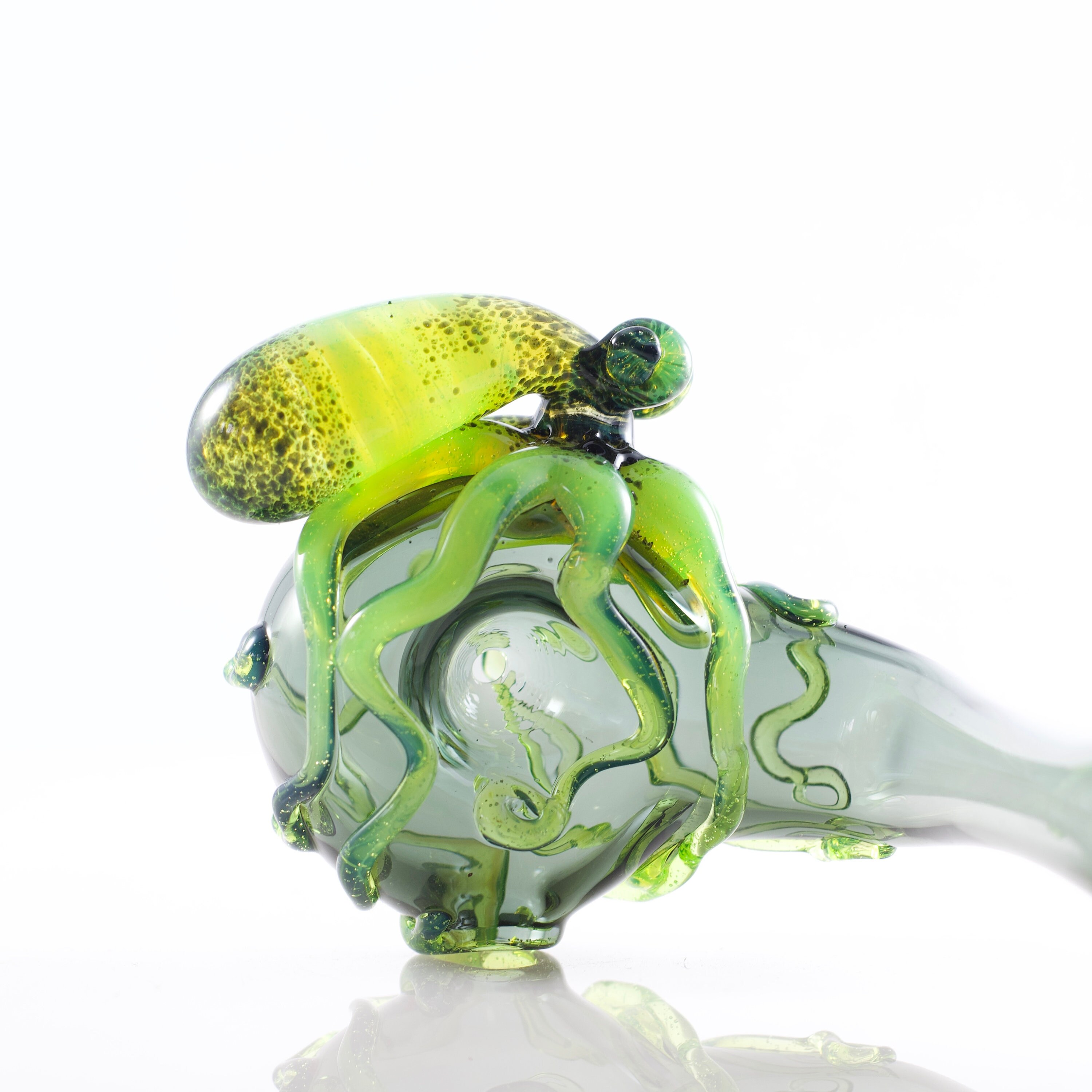 Octopus Glass Sherlock Pipe, Charcoal & Slyme, #697