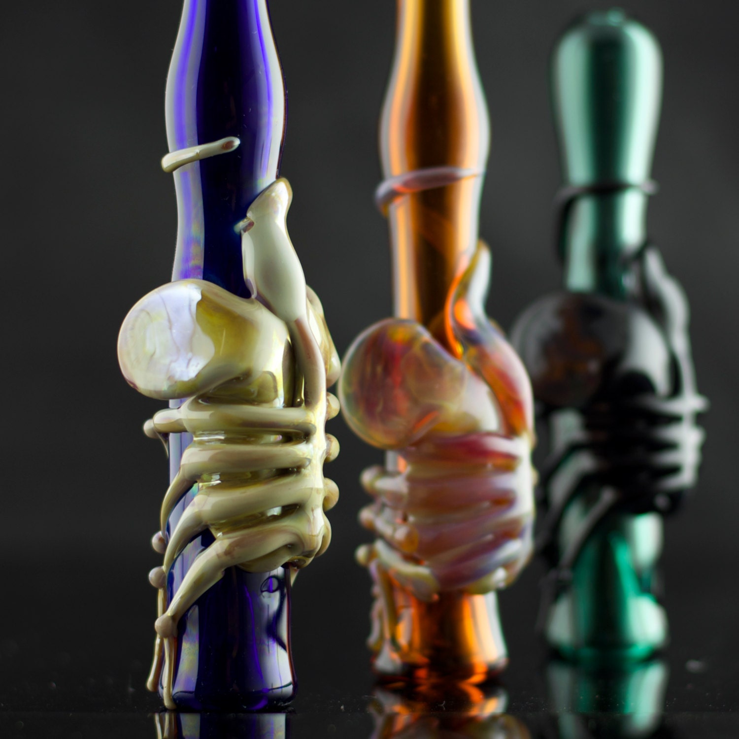 Facehugger Glass Chillum Bat Pipe in Your Choice of Color