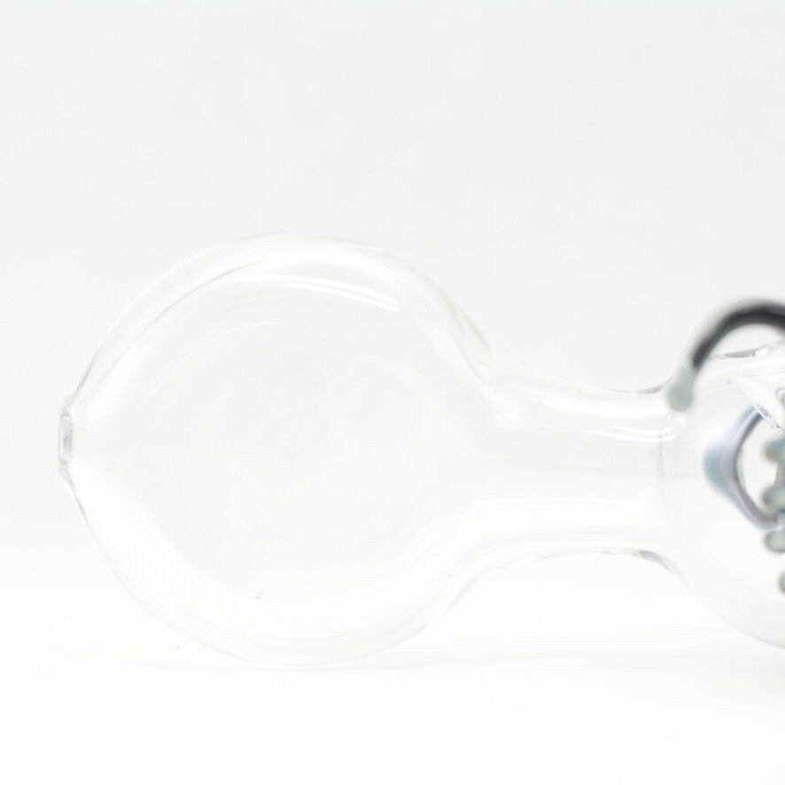 Facehugger Large Glass Spoon Pipe with Sidecar in Clear & Silver ...