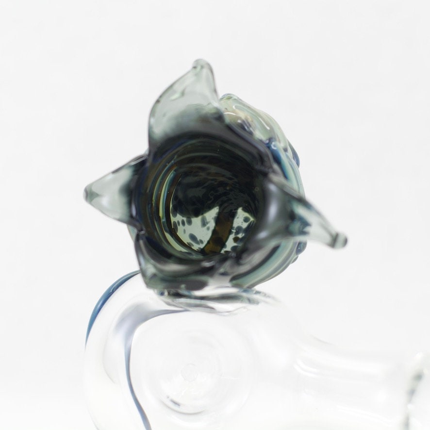 Facehugger Large Glass Spoon Pipe with Sidecar in Clear & Silver ...
