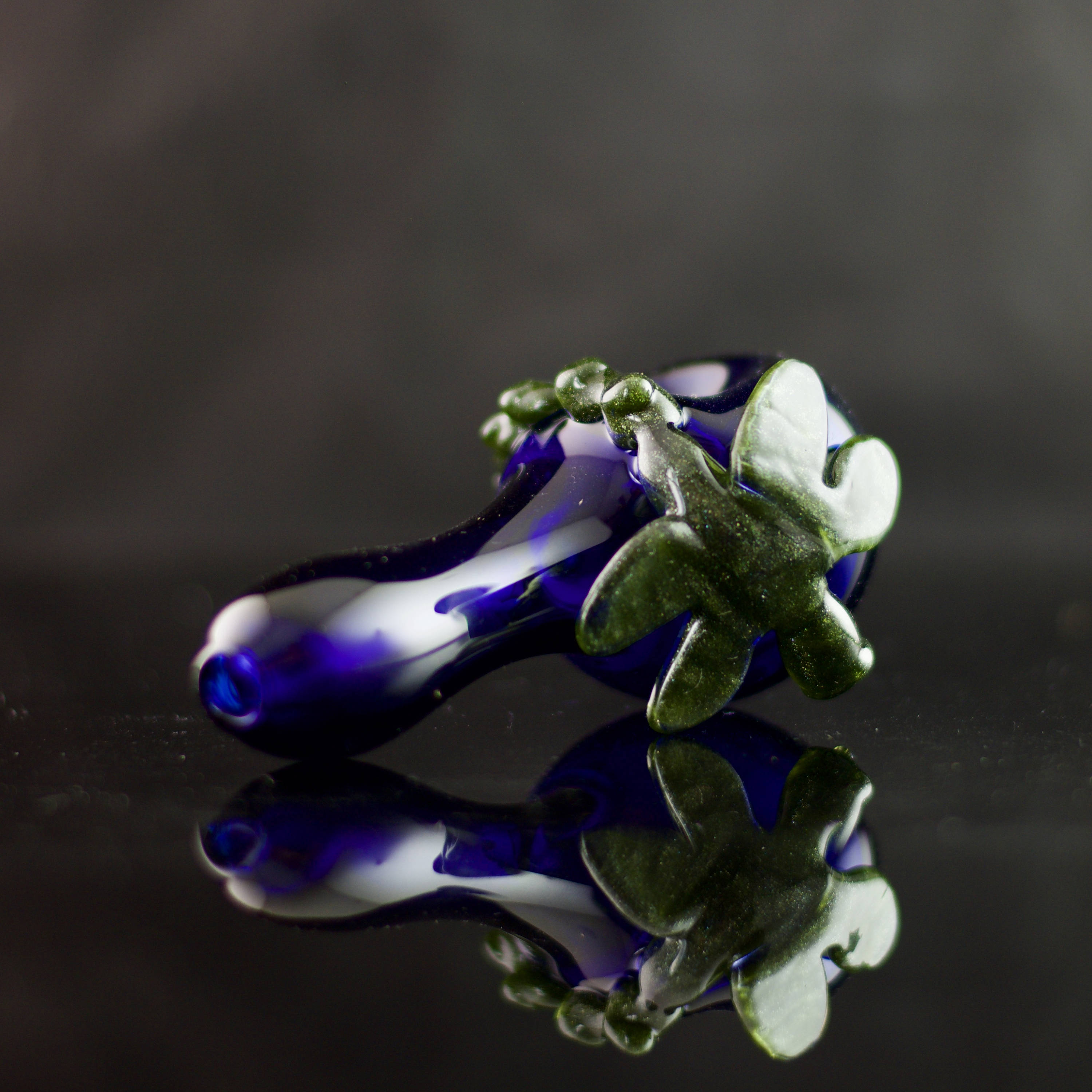 SALE Dragonfly Glass Spoon Pipe in Cobalt Blue & Paparazzi, #539