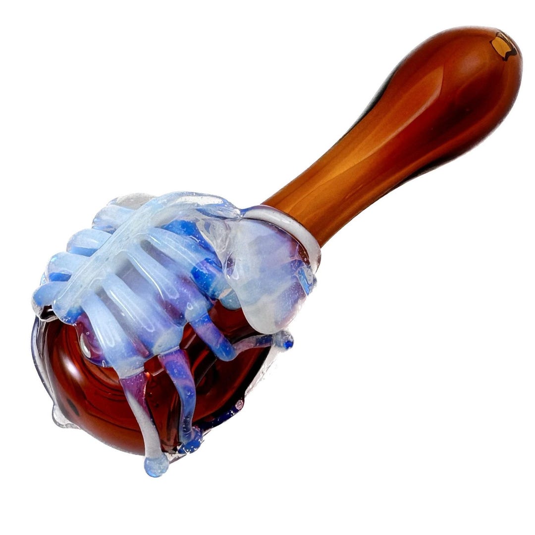 Facehugger Alien Glass Pipe Thick Hand-blown Amber Spoon With Sci-fi ...