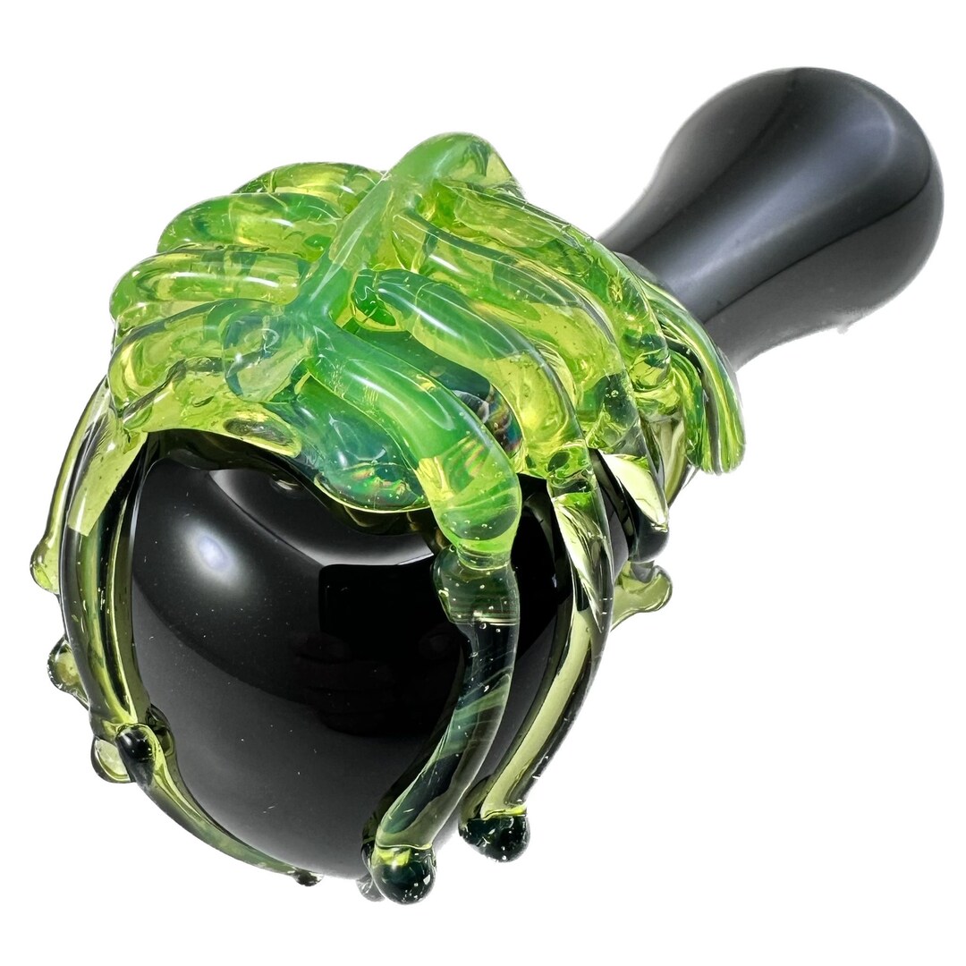 Facehugger Alien Glass Pipe. Thick Hand Blown Black Spoon With Sci Fi ...