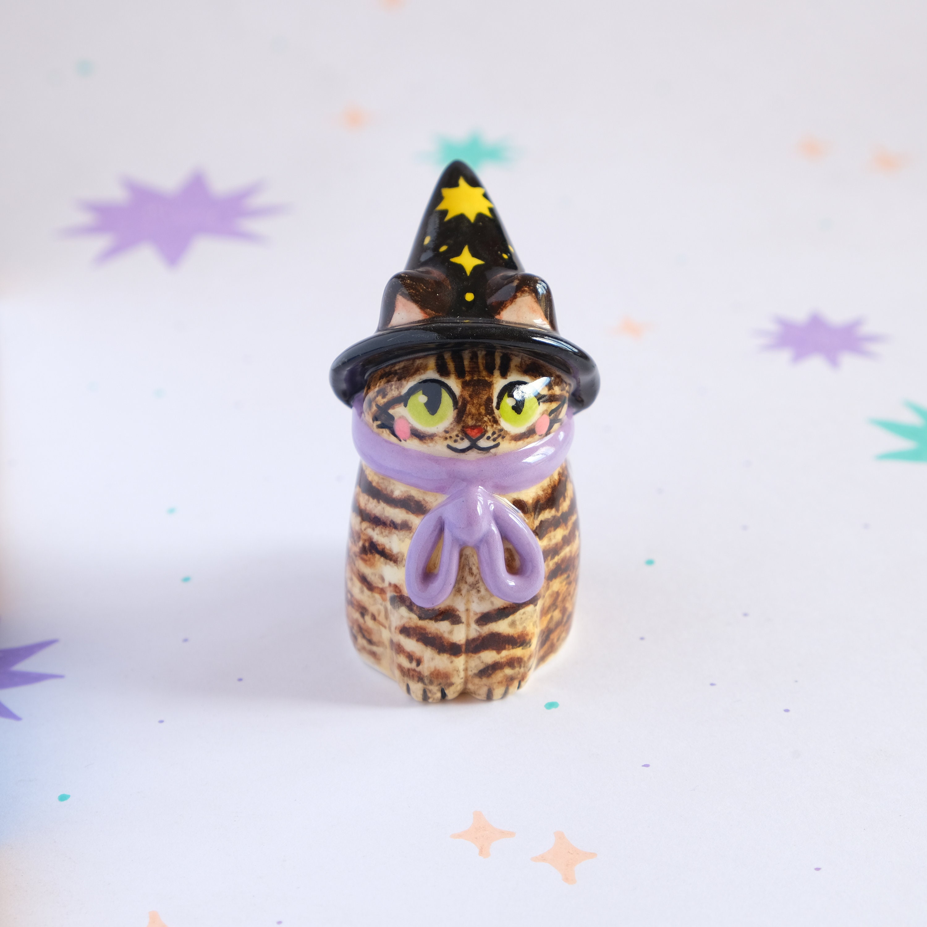 Custom Ceramic Witch Cat, Personalized Pet Portrait, Pet Figurines, Pet ...