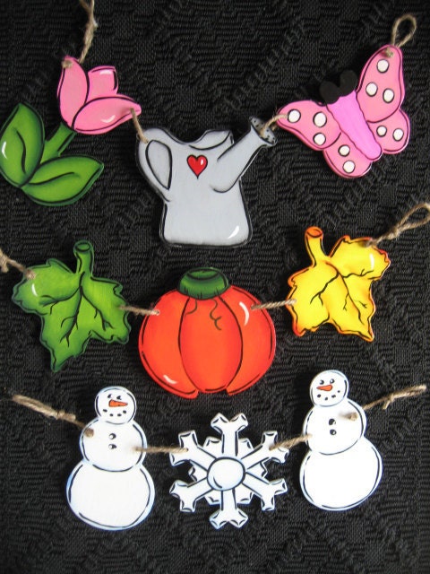 Seasonal Welcome Sign With 3 Sets of Interchangeable 3 Piece - Etsy